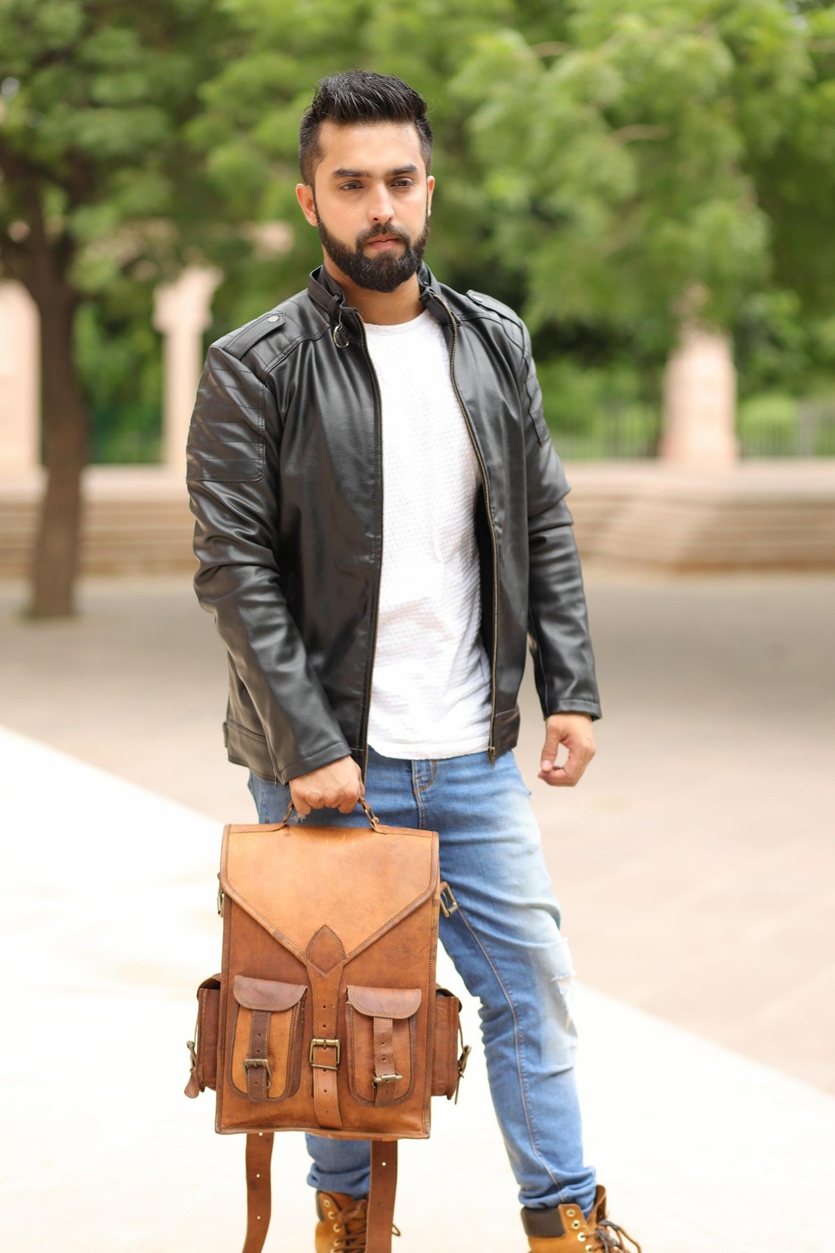 Leather Gym Rucksack 16" — High On Leather