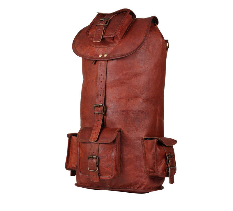 Distressed Leather Rucksack 19" — High On Leather