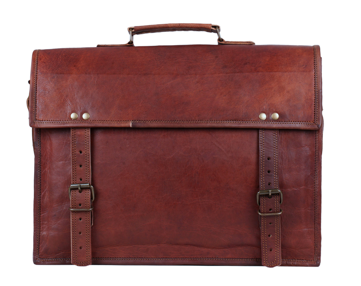 Rustic Leather Satchel 15" — High On Leather
